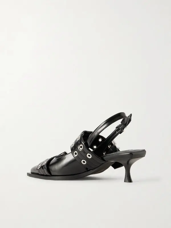 GANNI Feminine Buckle Vegan Slingback Pumps