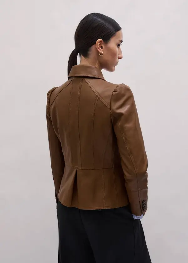ME+EM Slim Fit Leather Utility Jacket