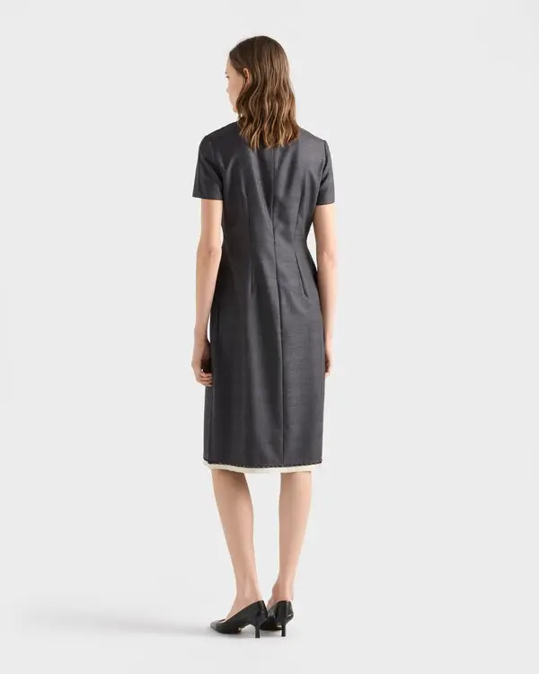 Prada Checked Wool Sheath Dress