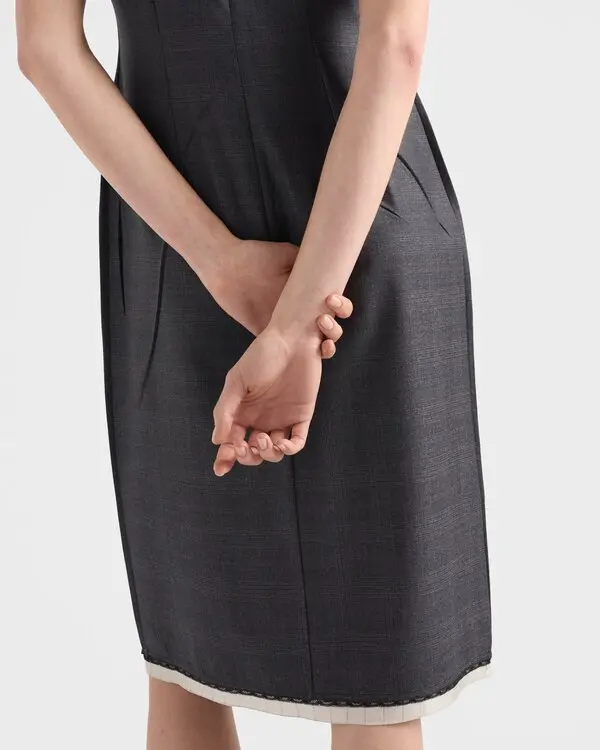 Prada Checked Wool Sheath Dress