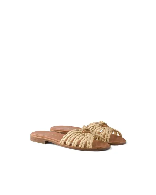 Prada Crochet Slides - Neutral