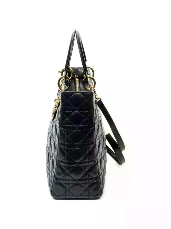 Dior Lady Zip Square-shaped Quilted Shoulder Bag - Black