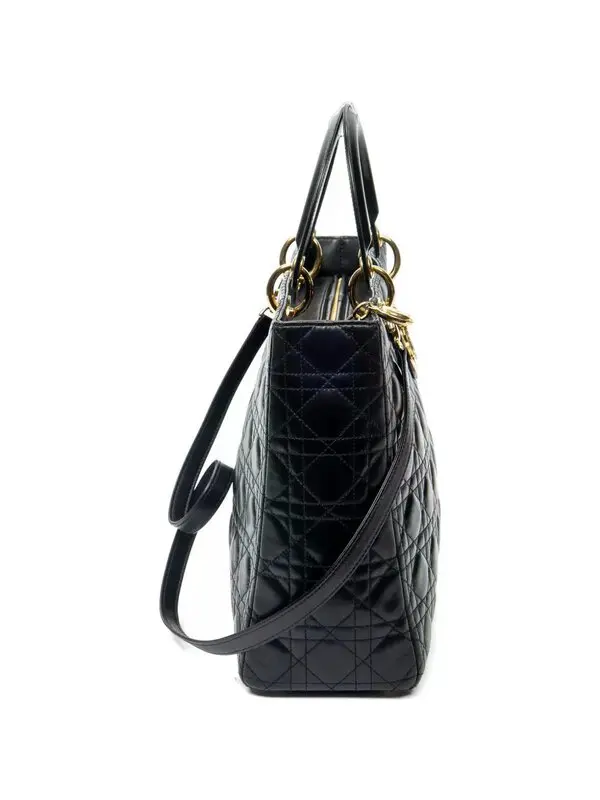 Dior Lady Zip Square-shaped Quilted Shoulder Bag - Black
