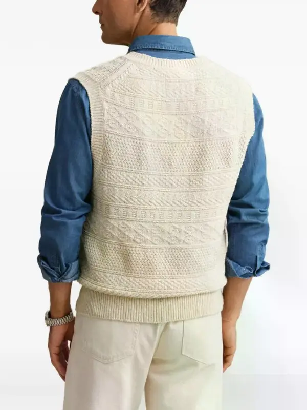 Gant Textured V-neck Knit Vest