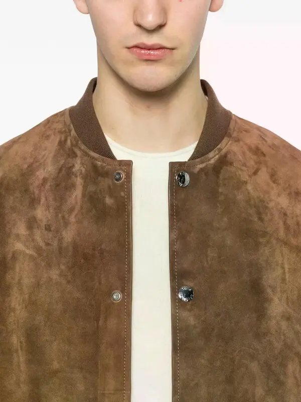 YVES SALOMON Button-up Calf-suede Jacket