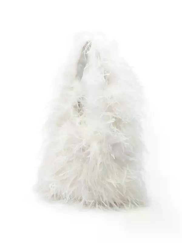 YVES SALOMON Feather Top Handle Bag - White