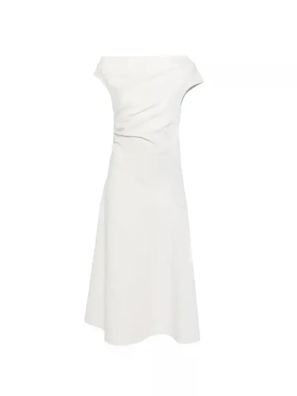 P.a.r.o.s.h Pingu Draped-effect Midi Dress - Neutrals