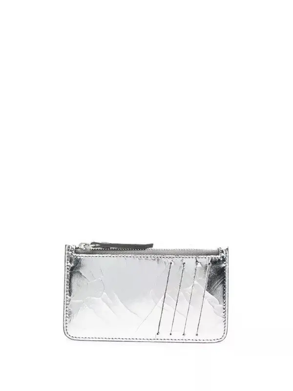 MAISON MARGIELA Mirror-effect Zipped Card Holder - Silver