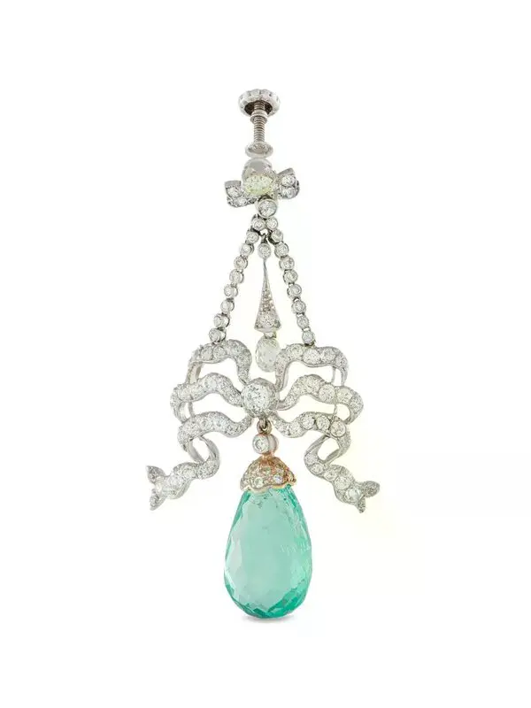 LB EXCLUSIVE Diamond And Emerald Drop Earrings