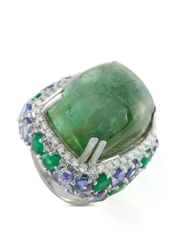 LB EXCLUSIVE 18k White Gold Multi-stone Ring - Silver