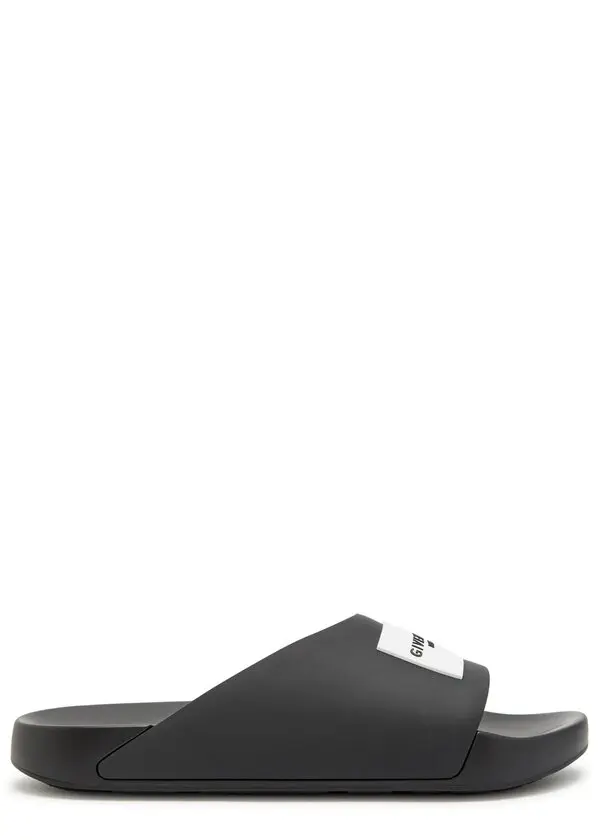 Givenchy Logo Rubber Sliders - Black