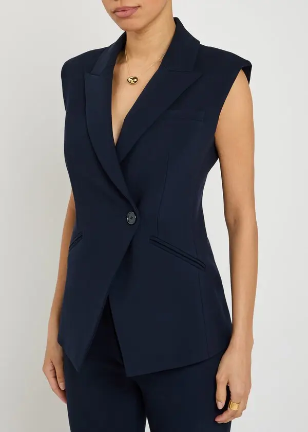 Veronica Beard Ciel Crepe Vest - Navy