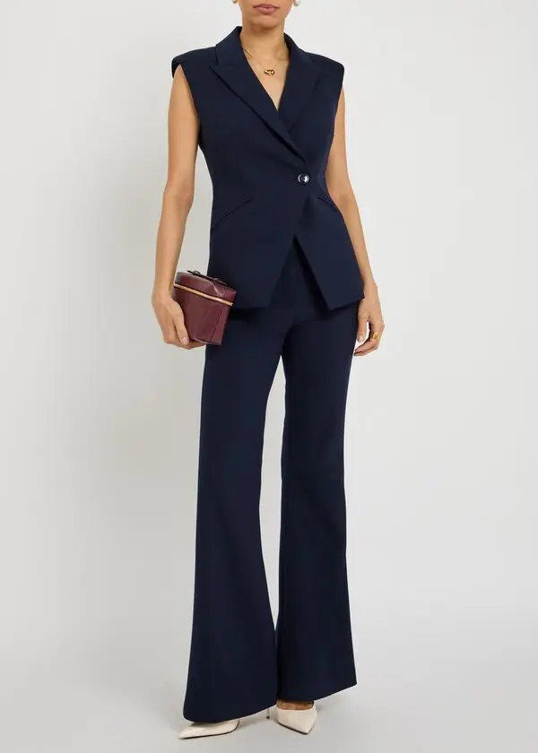 Veronica Beard Ciel Crepe Vest - Navy