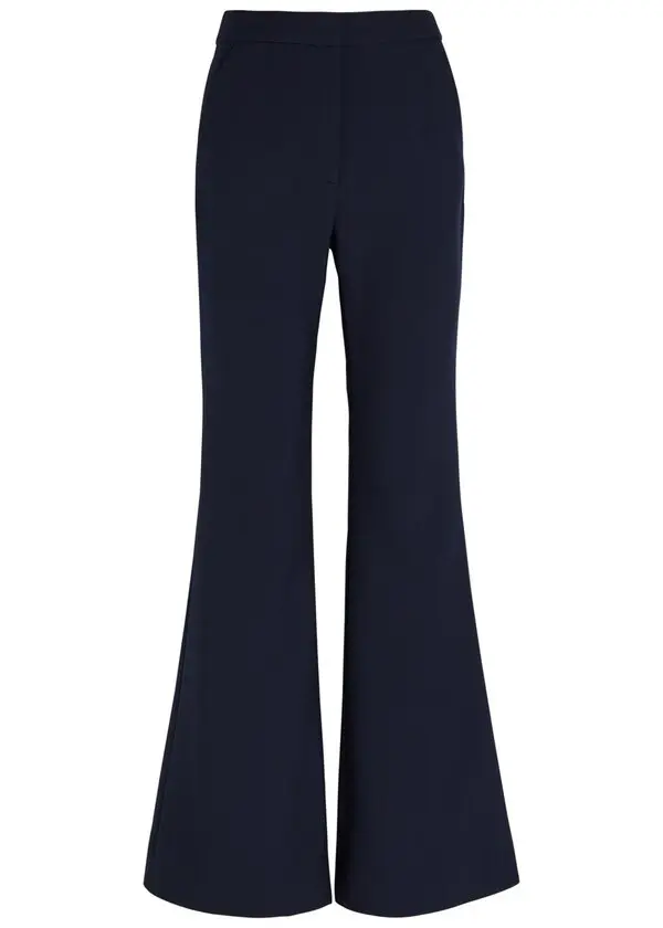 Veronica Beard Arden Flared-leg Jersey Trousers