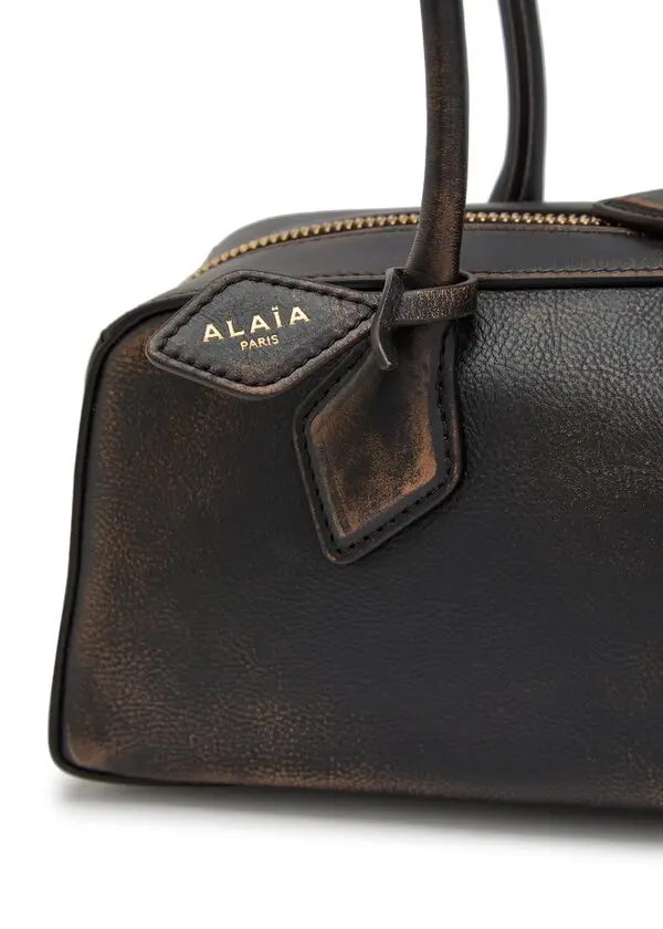 Alaïa Le Teckel Medium Grained Leather Shoulder Bag - Dark Brown