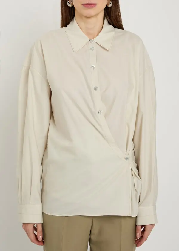 LEMAIRE Twisted Cotton-blend Poplin Shirt - Cream
