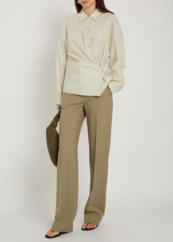 LEMAIRE Twisted Cotton-blend Poplin Shirt - Cream