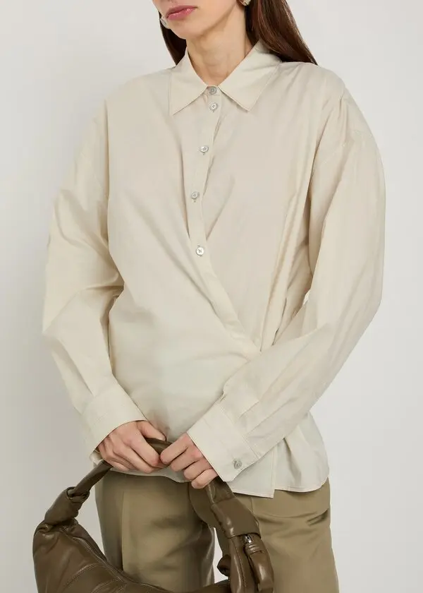 LEMAIRE Twisted Cotton-blend Poplin Shirt - Cream