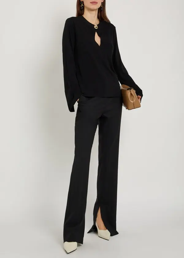 JOSEPH Fabiola Keyhole Jersey Blouse