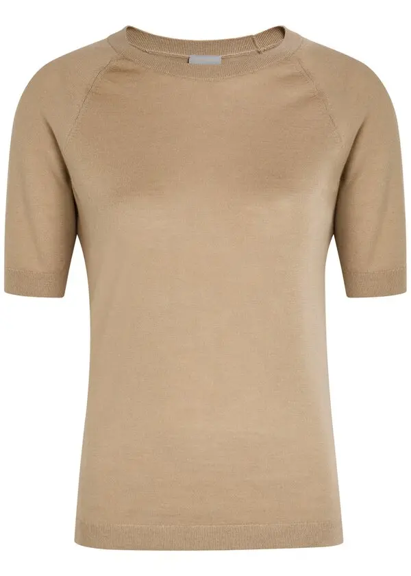 Max Mara Striped Wool And Cashmere-blend T-shirt