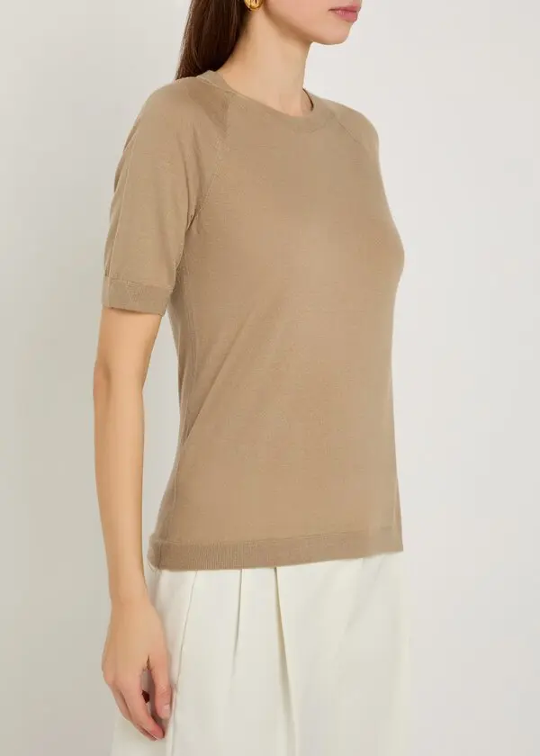 Max Mara Striped Wool And Cashmere-blend T-shirt