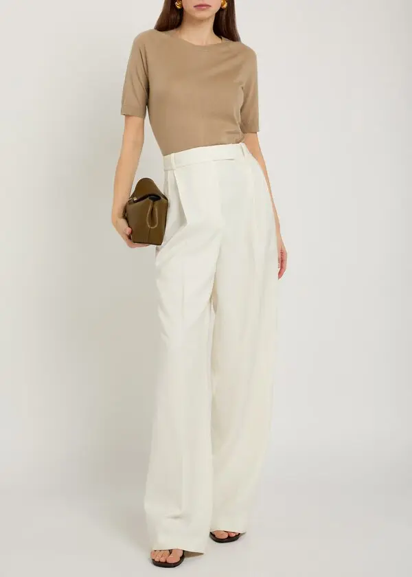 Max Mara Striped Wool And Cashmere-blend T-shirt