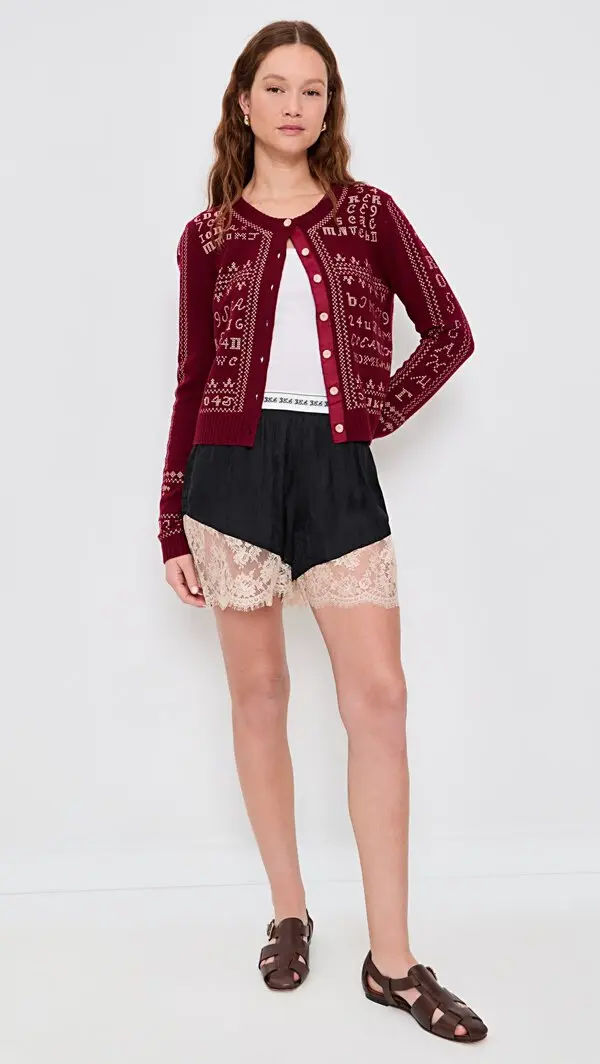 Sea Ethel Floral Lace Shorts - Black