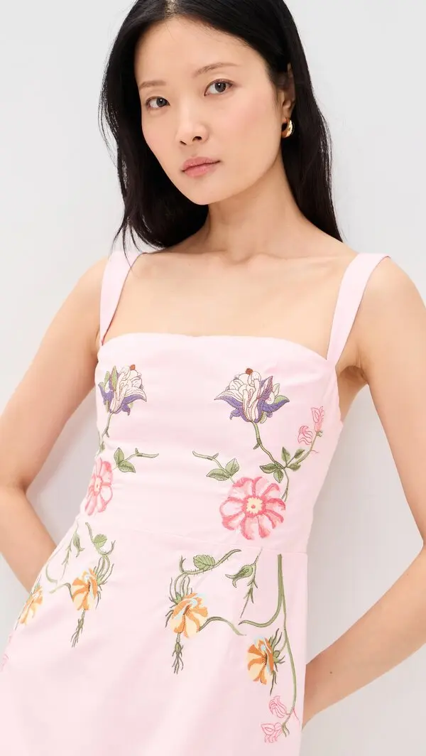 Fanm Mon Umut Embroidered Midi Dress - Venus Pink | Editorialist