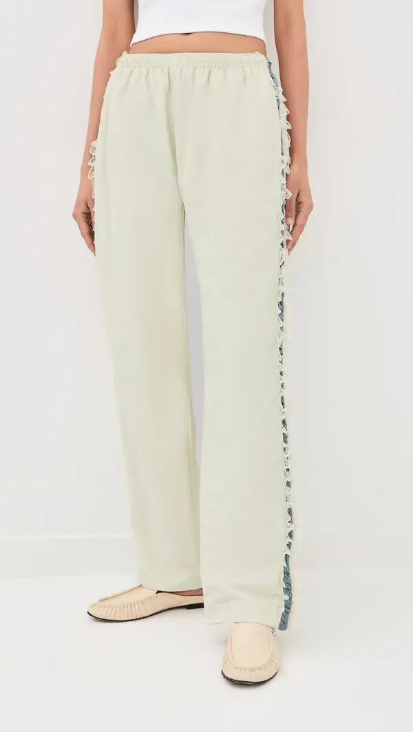 TANNER FLETCHER Ruched Stripe Pants