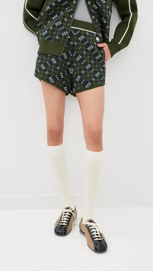 WALES BONNER Jacquard Knit Check Pattern Shorts