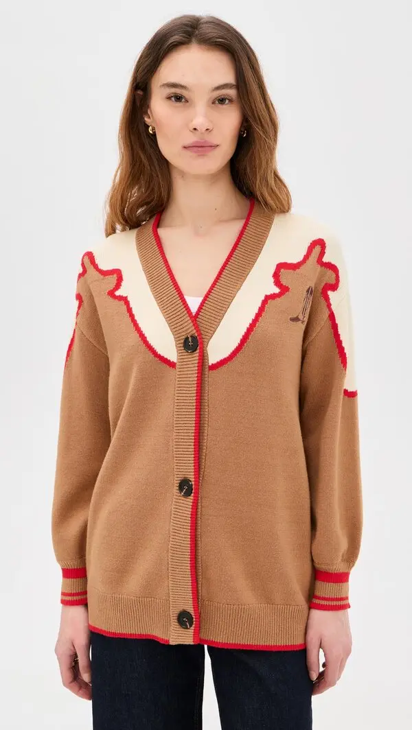 never fully dressed embroidered cardigan Geometric Knit Cardigan with Embroidery Detail main image 1