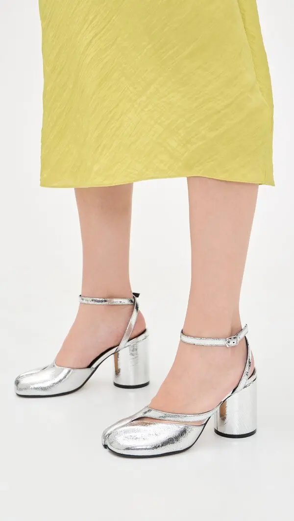 MAISON MARGIELA Tabi Sandal Pumps 80mm - Silver