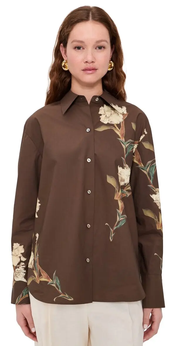 Vince Floral Print Button-down Shirt