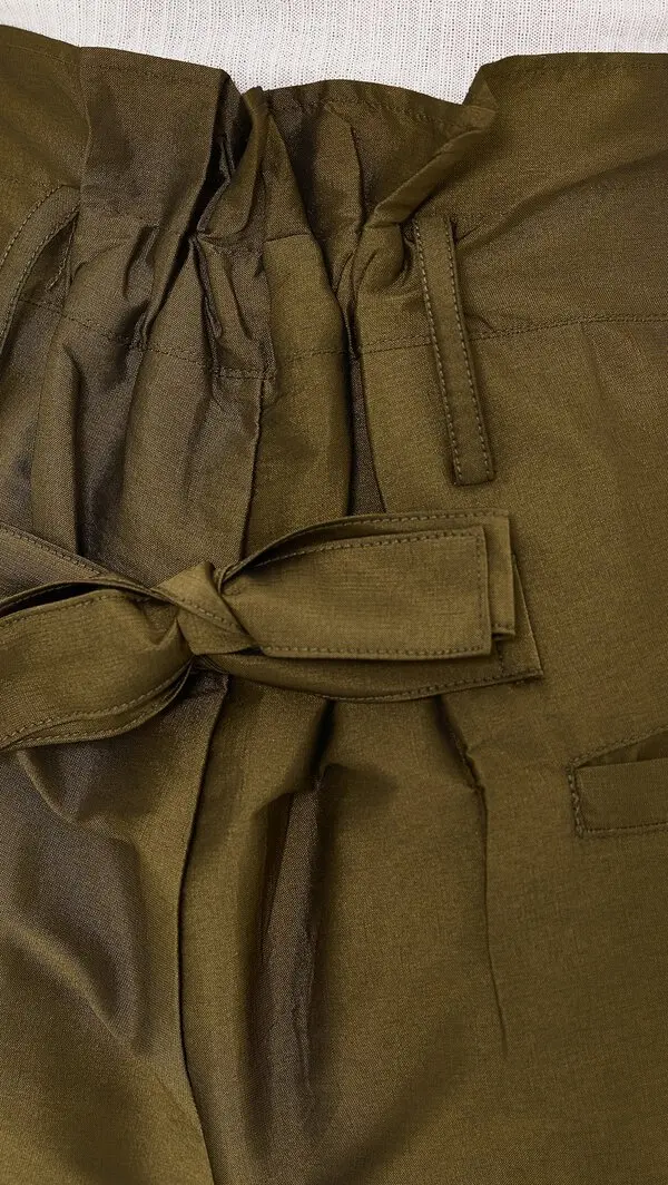 Chan Luu Techno Taffeta Barrel Pants - Olive