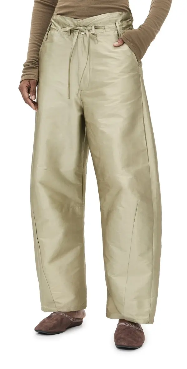 Chan Luu Techno Taffeta Barrel Pants - Sage