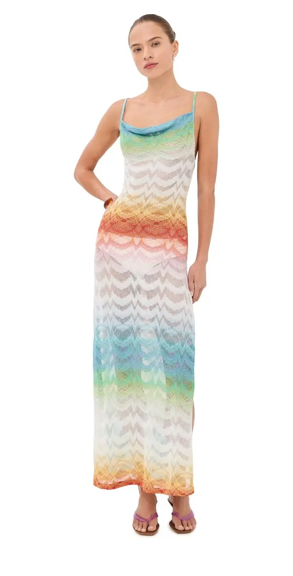 Missoni Cowl Neck Long Cover Up Dress - Multicolor
