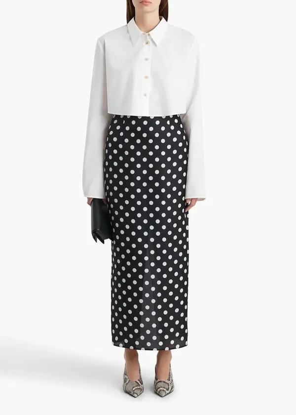 Khaite Fritz Long-sleeve Poplin Top - Chalk