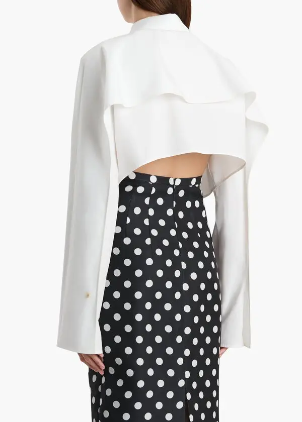 Khaite Fritz Long-sleeve Poplin Top - Chalk