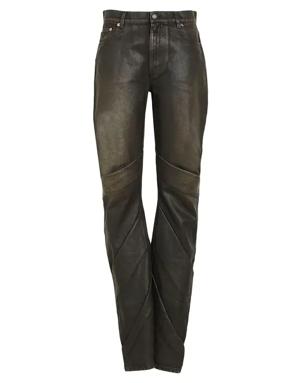 THE BIG WHITE BLUE Straight-leg Jeans With Coated Effect