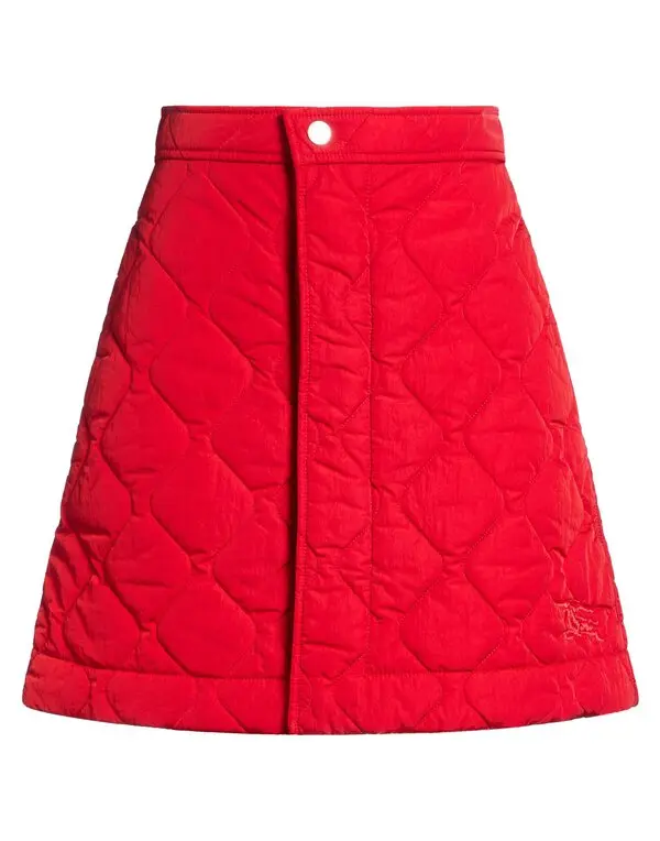 Burberry Mini Flared Quilted Skirt - Red