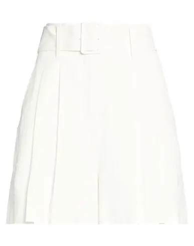 Sandro High-waisted Twill Shorts With Belt - Ivory