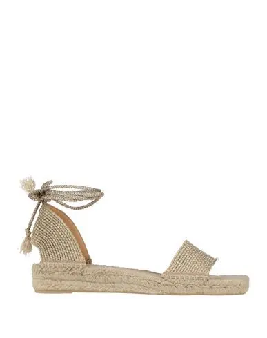 CastaÑer Espadrille Sandals With Ankle Ties - Gold
