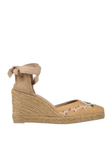 CastaÑer Embroidered Textile Wedge Espadrilles - Beige