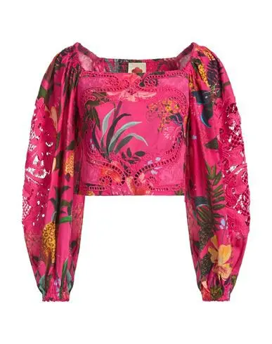 Farm Rio Cotton Crop Top - Fuchsia
