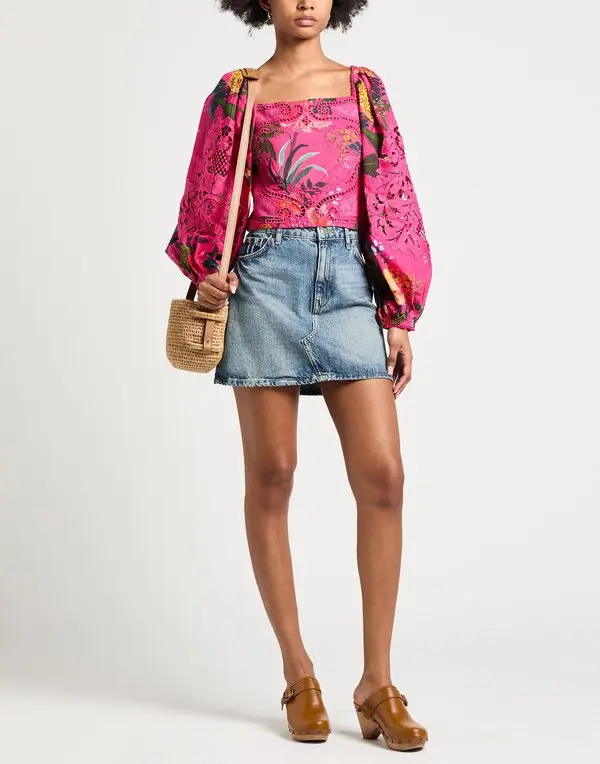 Farm Rio Cotton Crop Top - Pink