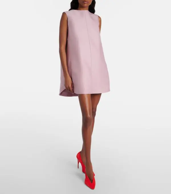 Balenciaga Silk And Wool Minidress - Pink