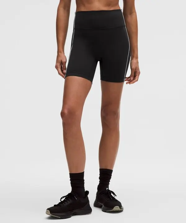 Lululemon Wunder Train High-rise 6" Shorts - Black/light Ivory
