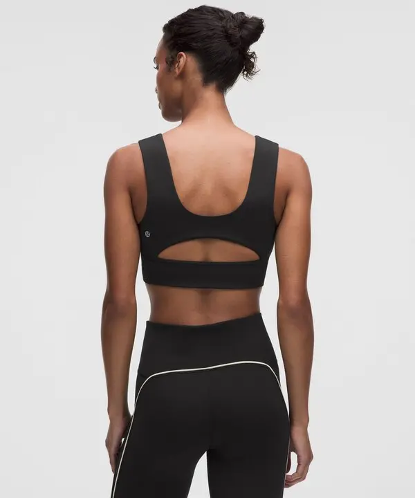 Lululemon Wunder Train Piped Sports Bra - Black/light Ivory