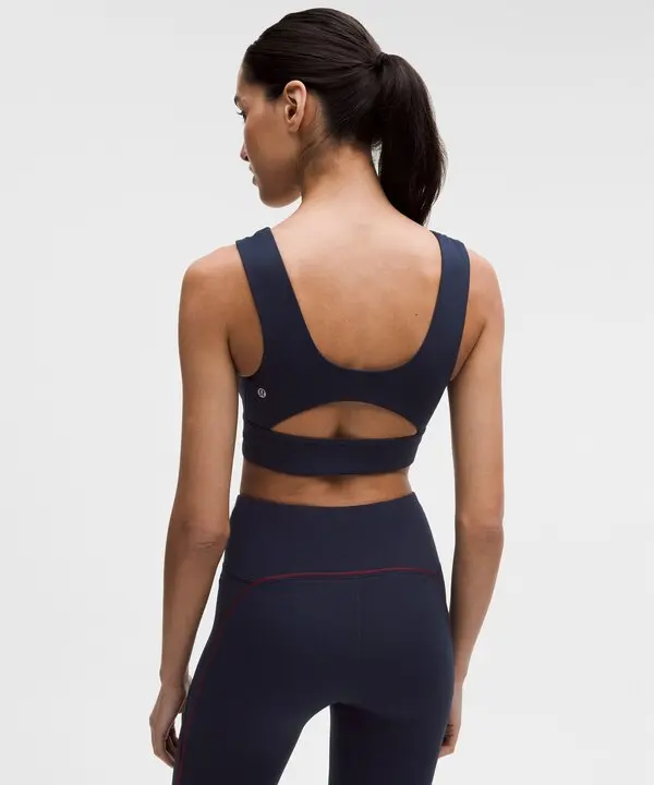 Lululemon Wunder Train Piped Sports Bra - True Navy/burgundy Bay