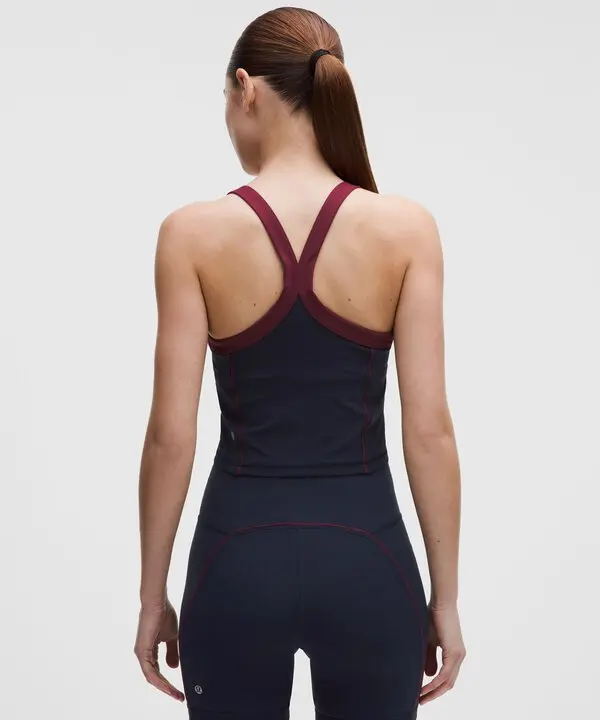 Lululemon Wunder Train Piped Strappy Tank Top - True Navy/burgundy Bay